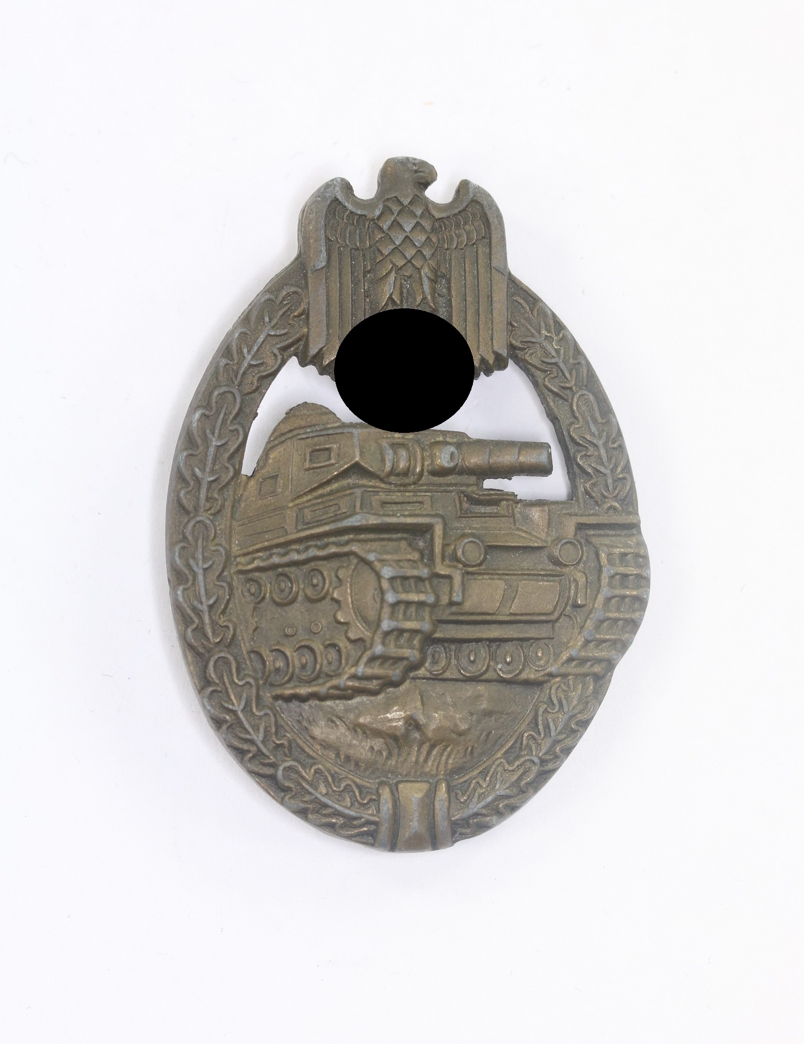 Tank Battle Badge in Bronze, manufactured by EWE (Edelmetallwerke List ...