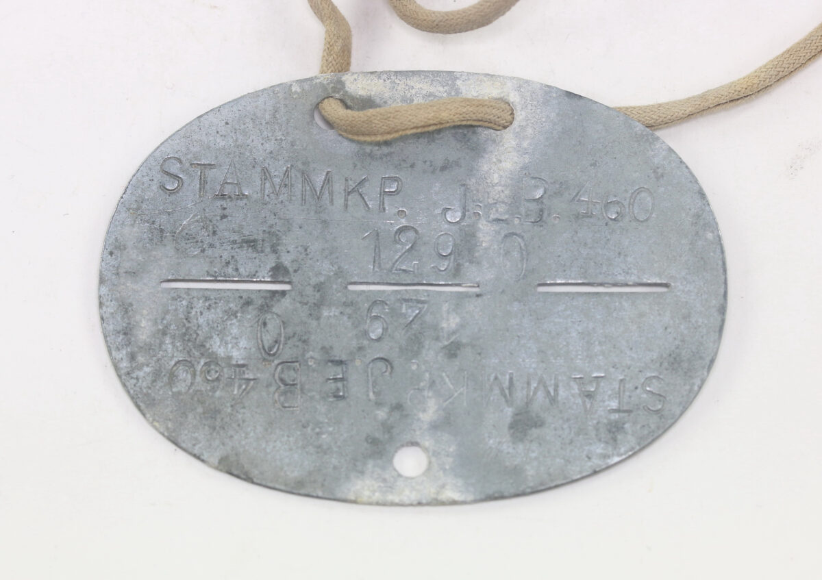 Wehrmacht Army, identification tag of Stammkp. JEB 460 (Infantry ...